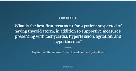 What Is The Best First Treatment For A Patient Suspected Of Having