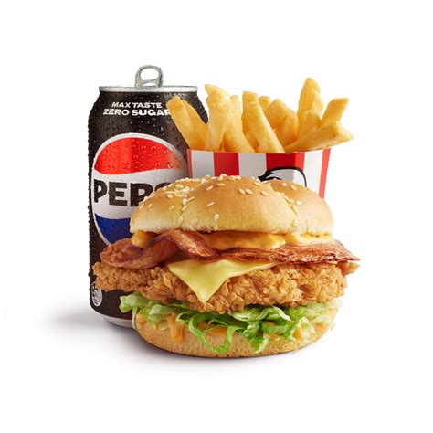 Zinger® Bacon And Cheese Burger Combo Burgers Kfc Menu