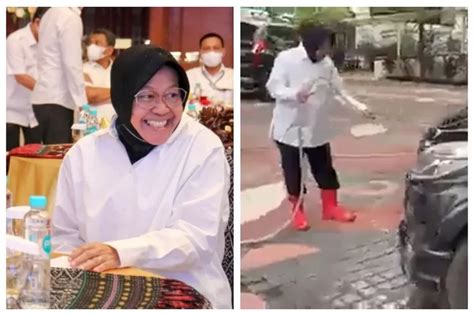 Beredar Video Mensos Risma Cuci Mobil Dinas Netizen Makin Cringe Aja Kelakuan Ibu Ibu Satu Ini