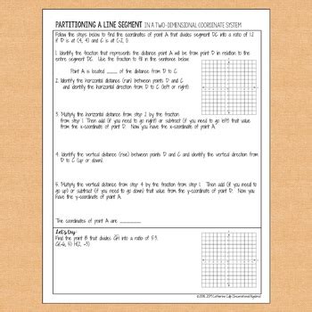Partitioning A Line Segment Notes Practice By Inspirational Algebra