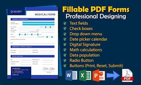 Create Pdf Fillable Form Or Covert Word And Excel Forms To Fillable