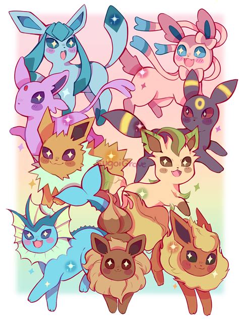 Sugoigrove Eevee Espeon Flareon Glaceon Jolteon Leafeon Sylveon