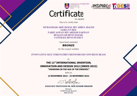 muhammad arif ikmal abdul halim on linkedin indes innovation design reinforcedconcretebeam