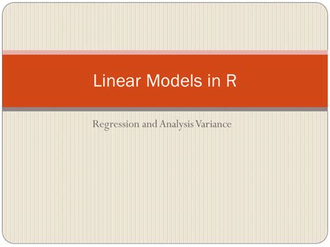 Linear Models In R