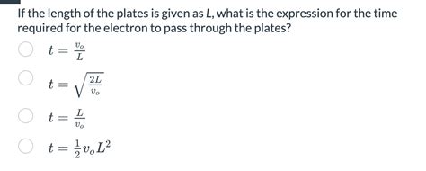 Solved An Electron Is Travelling Between Two Charged Plates