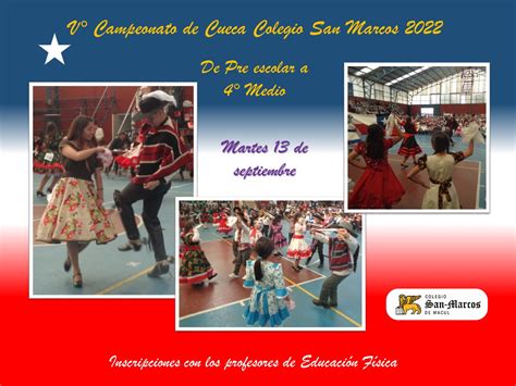 Invitación al V Campeonato de Cueca de alumnos Colegio San Marcos Colegio San Marcos de