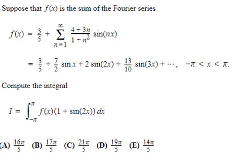 Solved Suppose That F X Is The Sum Of The Fourier Series Chegg Com