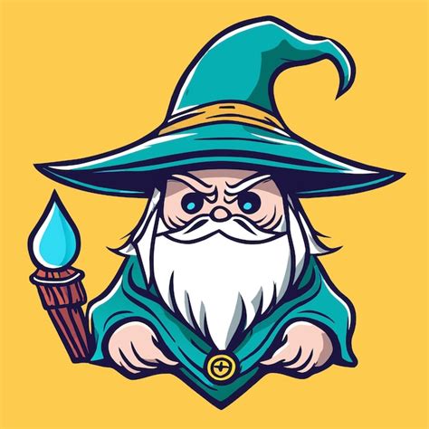 Premium Vector Wizard Magic Hat Hand Drawn Flat Stylish Mascot