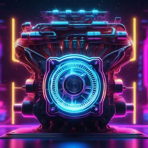 Premium Photo Abstract Neon Light Car Engine Glowing Wallpaper Space