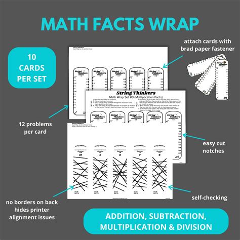 Math Facts String Thinkers Math Wrap Bundle Self Correcting Flashcard