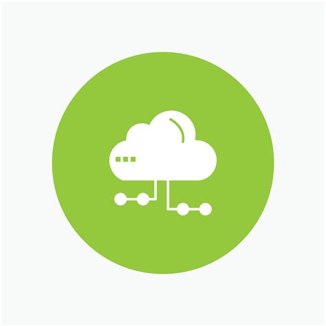 Cloud Share Computing Network White Glyph Icon 13300490 Vector Art At