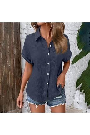 Women Camp Shirts Short Sleeve