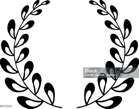 검은 원형 잎 월계 수자 가지 빈티지 월계수 화환 컬렉션 손으로 그린 벡터 월계수 장식 요소를 남깁니다 잎 소용돌이 화려한 상 아이콘 벡터 그림입니다 검은색에 대한 스톡