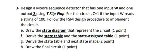 Solved Design A Moore Sequence Detector That Has One Chegg