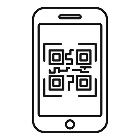 Smartphone Qr Code Icon Outline Style 14617020 Vector Art At Vecteezy