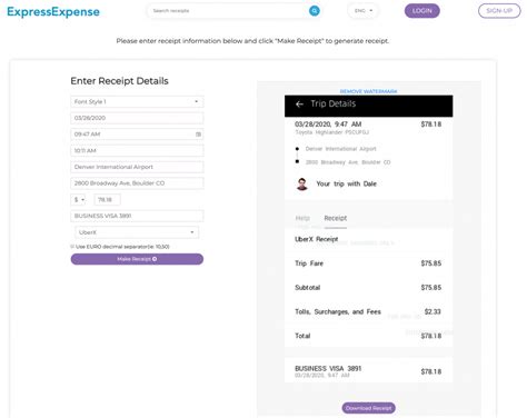 Uber Receipt Generator ExpressExpense How To Make