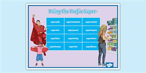 Super Stem Words Using The Prefix Super Word Mat Twinkl