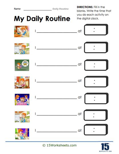 Daily Routine Worksheets - 15 Worksheets.com