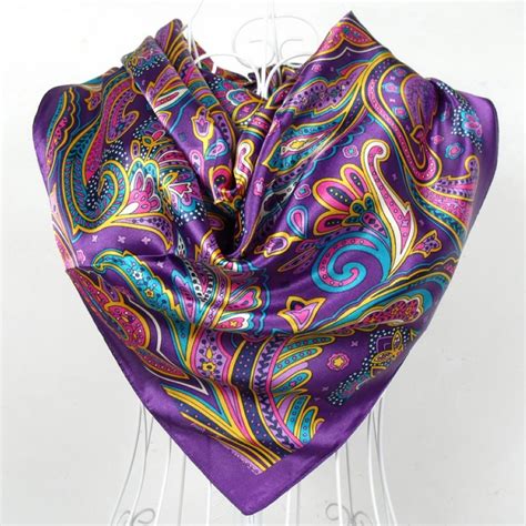 2017 Spring And Autumn Female Satin Scarfbig Square Scarves Printed