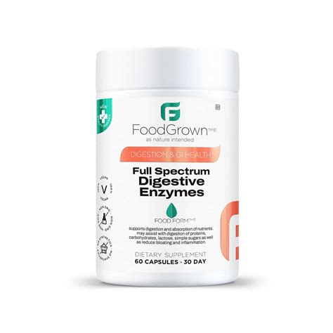 Food Grown Full Spectrum Digestive Enzymes 60 Vegecaps