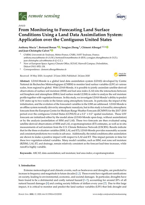 Pdf From Monitoring To Forecasting Land Surface Conditions Using A