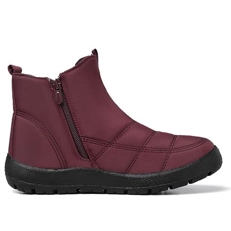 Famition Womens Winter Snow Boots Warm Faux Fur Lined Ankle Boot