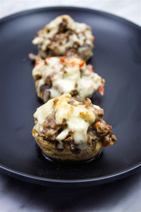 Philly Cheesesteak Stuffed Mushrooms Keto Cooking Wins