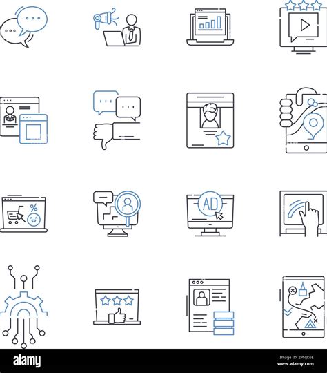 Data Integration Line Icons Collection Consolidation Mapping