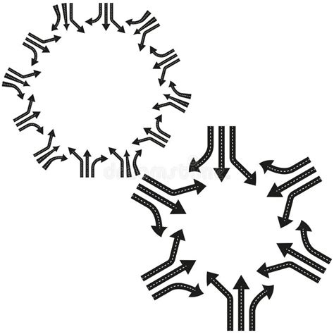Arrow Circle Icon Circular Motion Arrows Vector Direction Shape Black Outline Symbol Stock