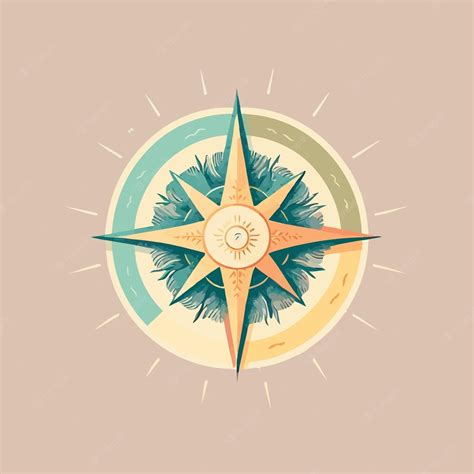 Premium Vector Compass Wind Rose In Stylized And Colored Illustration