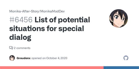 List Of Potential Situations For Special Dialog · Issue 6456 · Monika