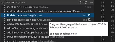 Timeline Hover Has Empty Line · Issue 94104 · Microsoftvscode · Github