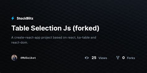 Table Selection Js Forked Stackblitz