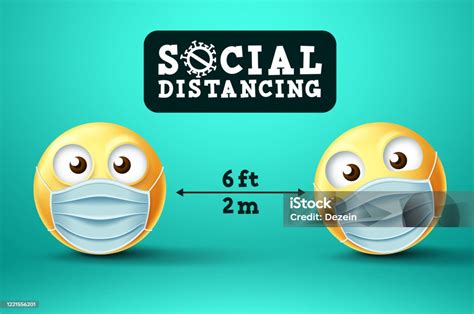 사회 분리 이모티콘 벡터 기호입니다 이모티콘 또는 이모티콘 공공 사회 에서 얼굴 마스크 사회적 거리두기에 대한 스톡 벡터 아트 및 기타 이미지 사회적 거리두기 코로나
