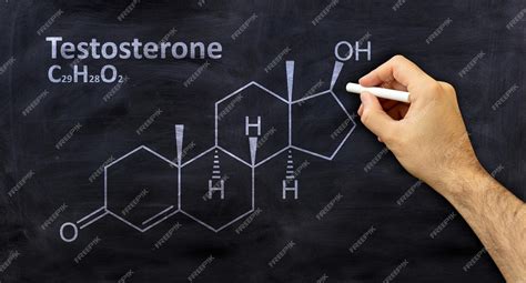 Premium Photo Testosterone Structural Chemical Formula Chalk Drawing