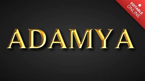 Adamya With Golden Text Effect Generator