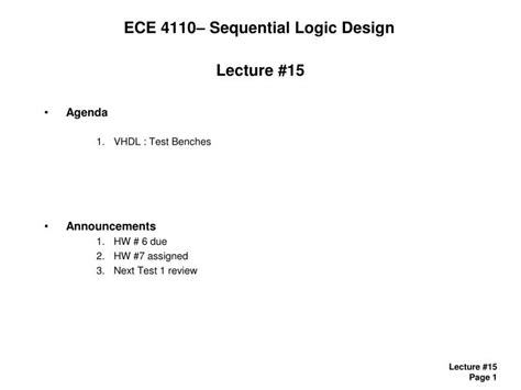 Ppt Ece 4110 Sequential Logic Design Powerpoint Presentation Free