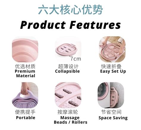 Foldable Foot Spa Bath Soak Massager Reflexology Massage Bucket Basin