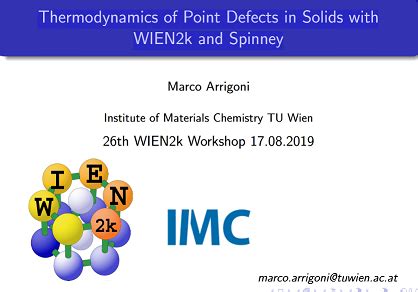 Thermodynamics of Point Defects in Solids with WIEN2k and Spinney