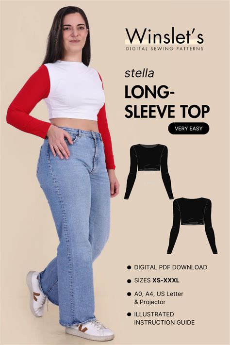 Stella Long Sleeve Top Sewing Pattern By Winslets Winslets Patterns