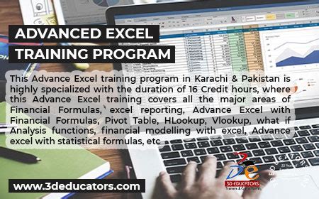 20 OFF Advanced Excel Training Course In Karachi Lahore Pakistan 3D