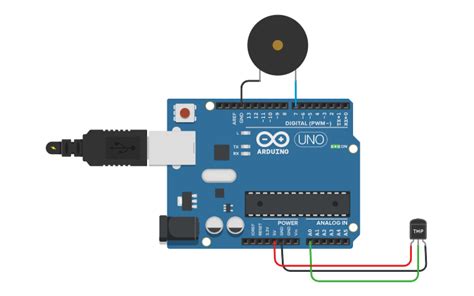 Circuit Design Projeto Sensor De Temperatura Com Buzzer Tinkercad