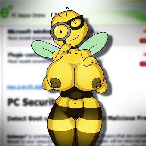 Rule 34 Antivirus Bee Big Breasts Furry Girl Glasses Magnifying Glass