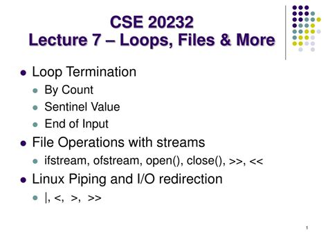 Ppt Cse 20232 Lecture 7 Loops Files And More Powerpoint Presentation