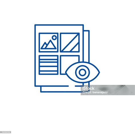 Concept Dicône De Ligne De Document Visuel Symbole De Vecteur Plat De