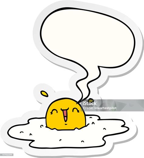 연설 거품 스티커와 만화 계란 후라이 귀여운에 대한 스톡 벡터 아트 및 기타 이미지 귀여운 기포 낙서 드로잉 Istock