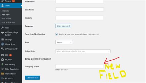 Plugin Development Showhide Add New User Custom Fields In