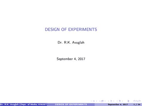 Design And Analysis Of Experiment Docsity