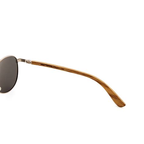 Aviator Sunglasses Polarized Lens Wooden Sunglasses Grey Lens