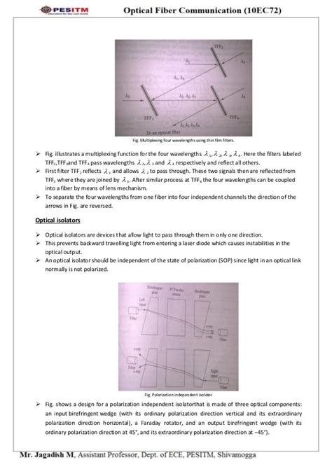 Notes On Optical Fiber Communication Unit7